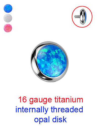 TINMJD-OPL-16g Titanium Internally Threaded Micro Synthetic Opal Disks ...