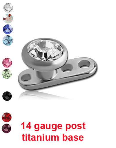 TINSDAJD-Small / Mini Internally Threaded Anchor /Jewelled Disk - 14g ...